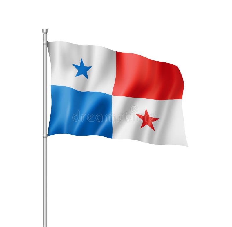 Panamanian Flag Isolated on White Stock Illustration - Illustration of ...