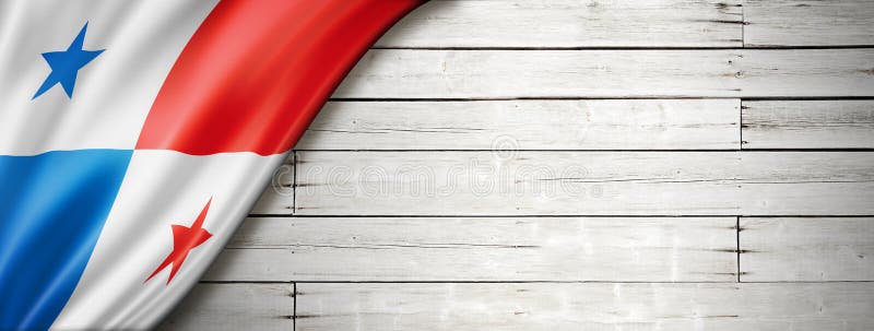 Panamanian Flag on Old White Wall Banner Stock Photo - Image of banner ...
