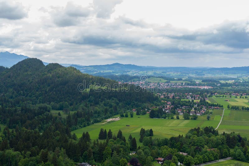 Panaramic Skyline of Alps, Bavaria. Spring Summer Time. Postcard View ...