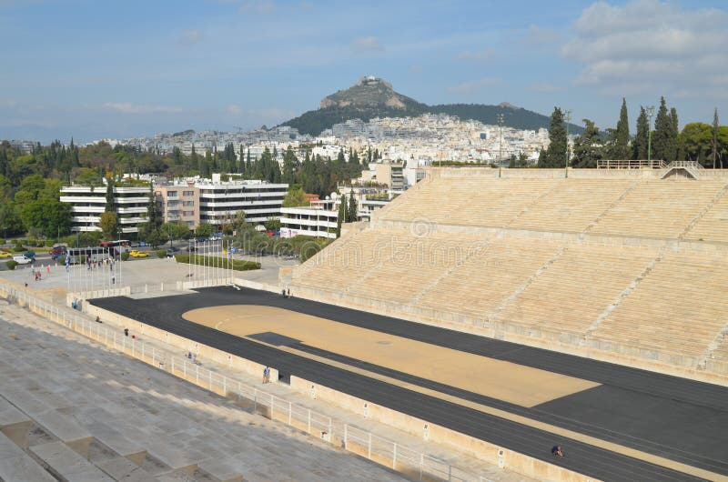 Panathenaic Stadium or Kallimarmaro in Athens Stock Image - Image of ...