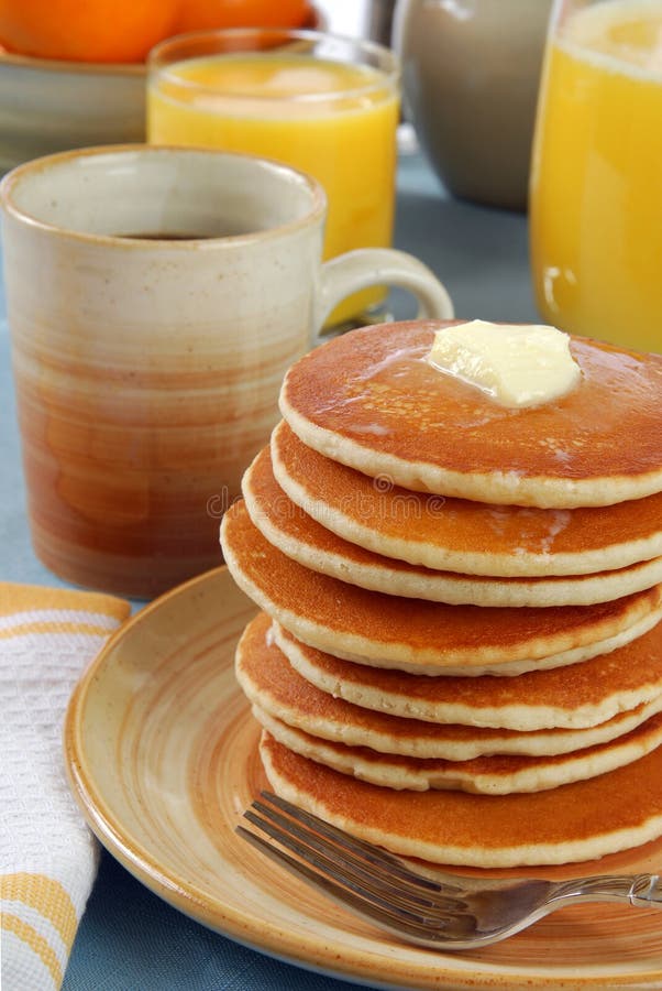 Pancake Breakfast stock image. Image of drink, morning - 3956989