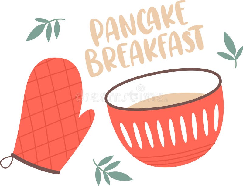 Pancake Breakfast Lettering Sticker Stock Vector - Illustration of text ...