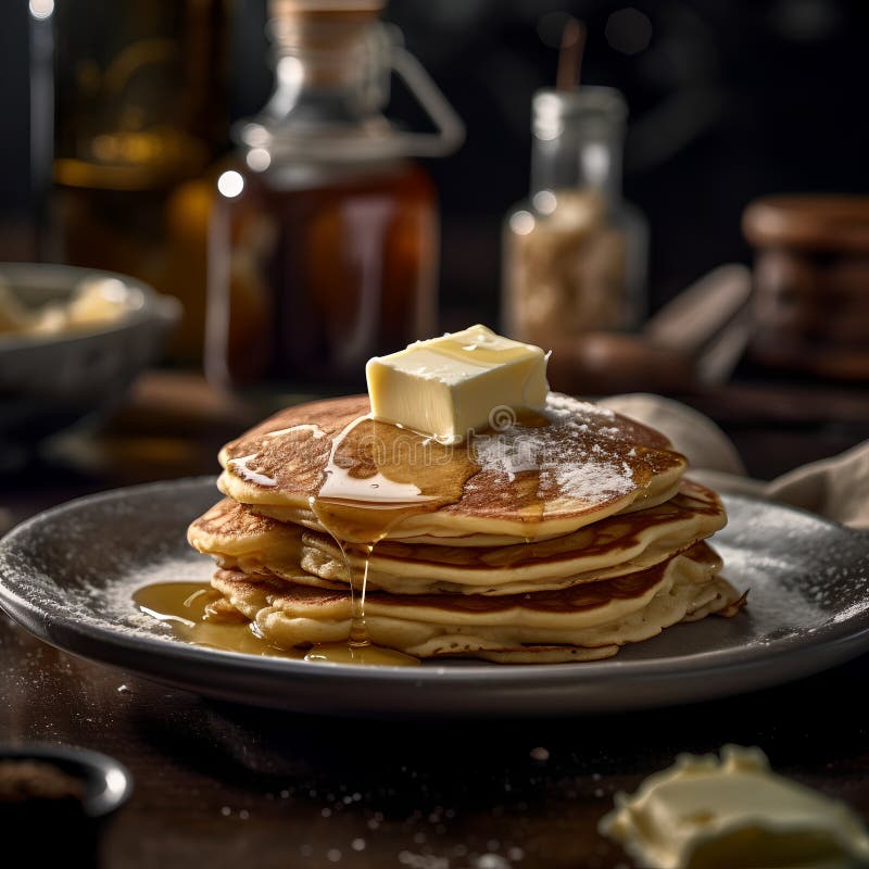 Pancake with Butter, Image Ai Generated Stock Illustration ...