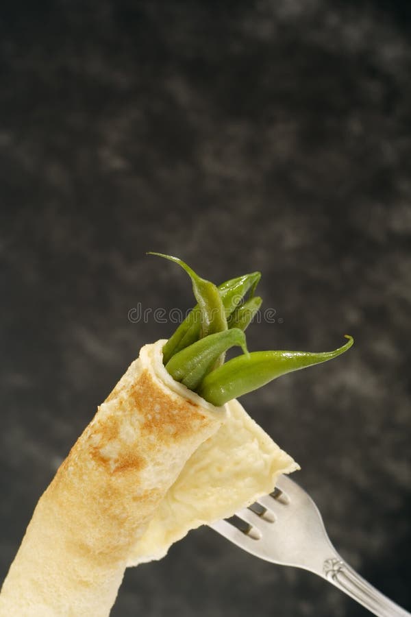 Pancake on a fork stock photo. Image of flapjack, stuffed - 27412066