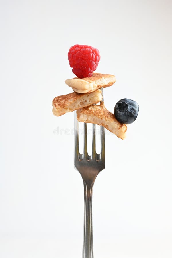 Pancake on a fork stock photo. Image of flapjack, stuffed - 27412066