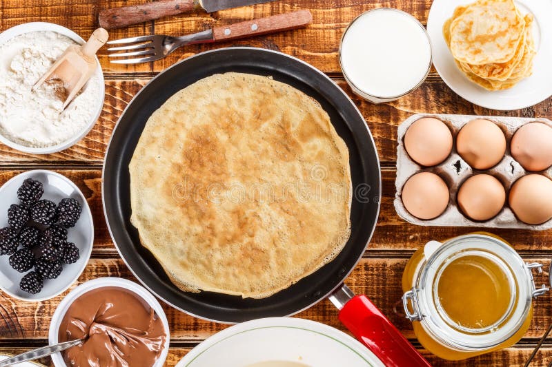 Pancake stock image. Image of cream, ingredients, view - 33214107