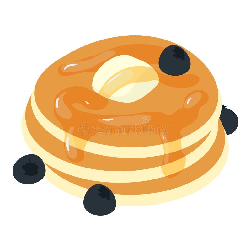 Pancake Icon Isometric Vector. Freshly Made Pancake Stack with Butter ...