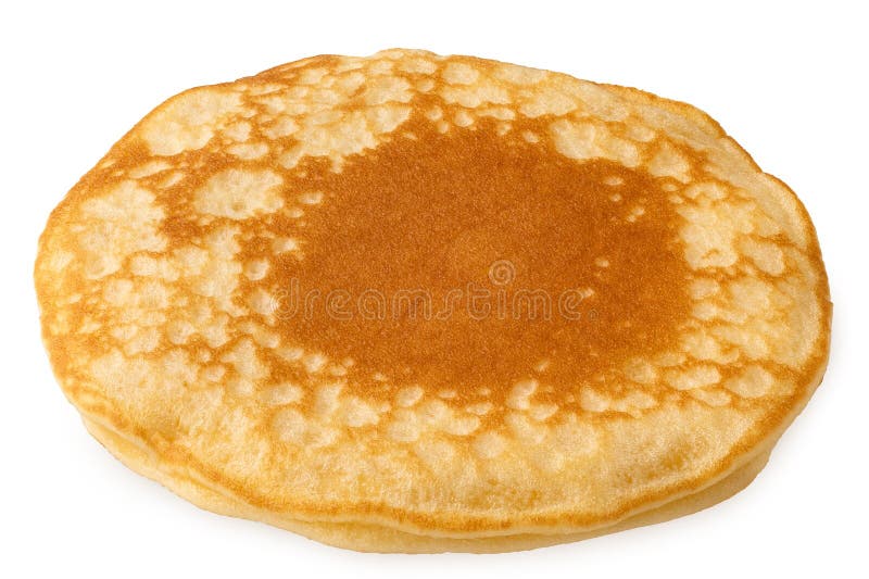 Pancake Isolated on White. No Topping Stock Photo - Image of blini ...