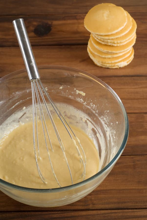 Pancake mixture and cakes stock photo. Image of brunch - 8348690