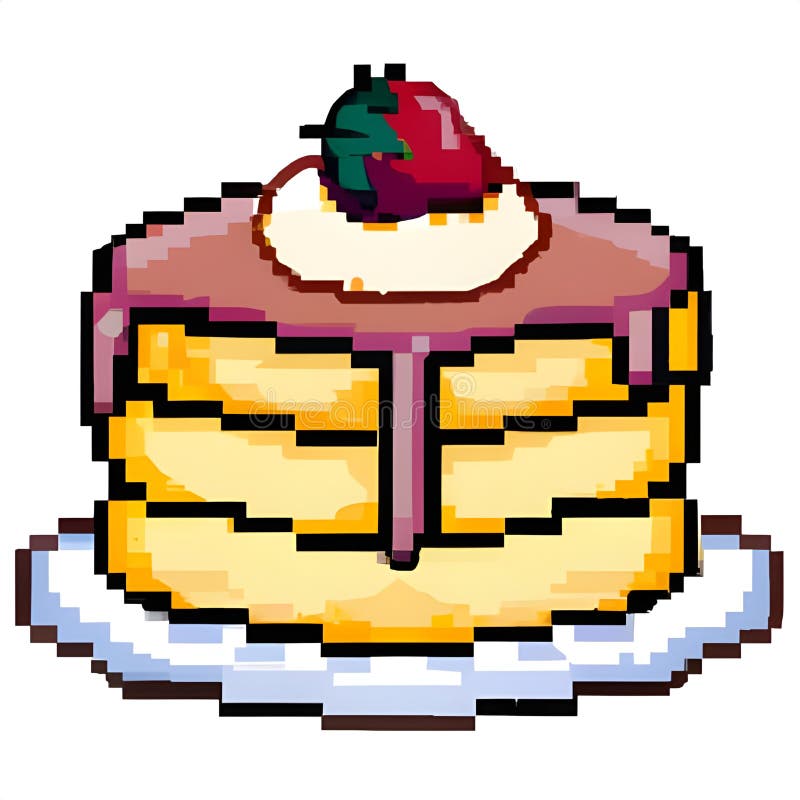 Pancake Pixel Art. Generative AI. Stock Illustration - Illustration of ...