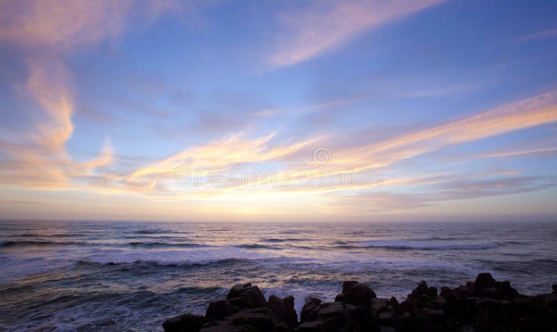 Pancake Rock Sunset stock photo. Image of ocean, limestone - 27278816