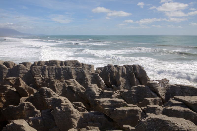 Pancake rocks stock photo. Image of park, punakaiki, pancake - 18098462