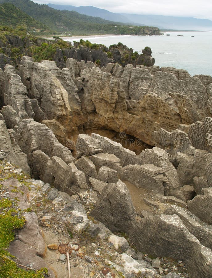 Pancake rocks stock photo. Image of rock, geology, ocean - 22253060