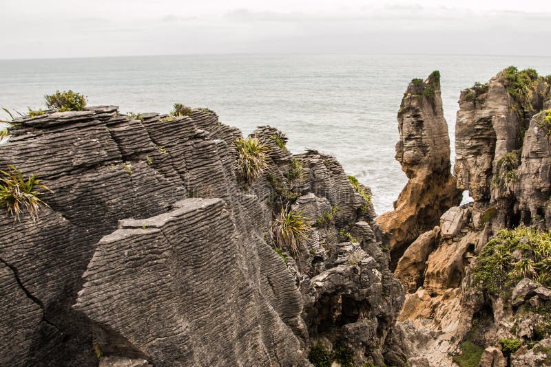 Pancake rock NZ stock image. Image of punakaiki, rock - 11996245