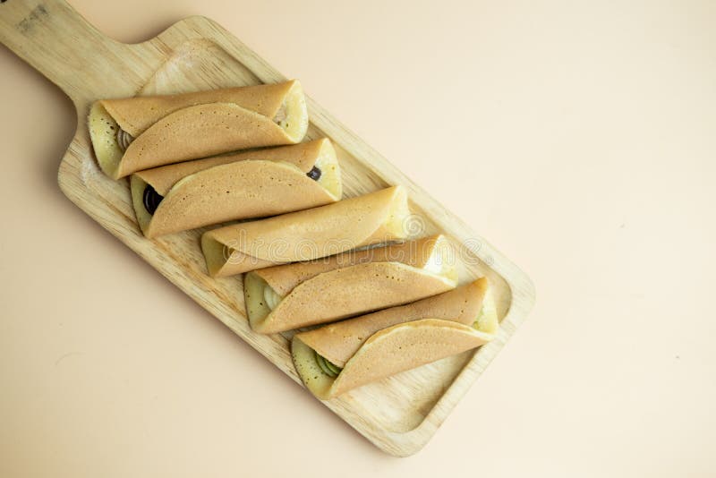 Pancake Rolls Stuffed Assorted Flavors Stock Image - Image of pancake ...