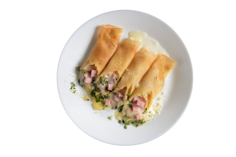 Pancake rolls stock image. Image of holiday, freshness - 190290579