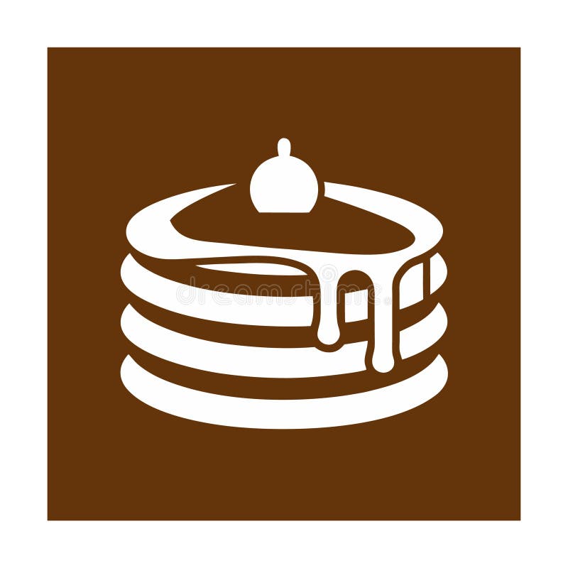 Pancake Stack Icon with Syrup Abstract Logo for Breakfast Stock ...