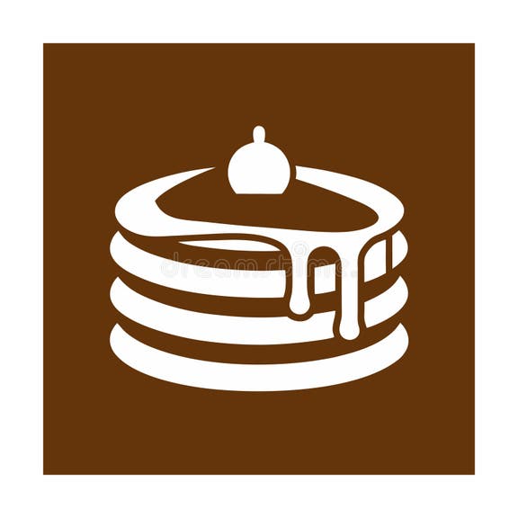 Pancake Stack Icon with Syrup Abstract Logo for Breakfast Stock ...