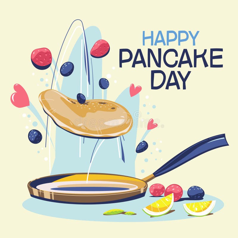 Happy Pancake Day or Shrove Day Concept Stock Vector - Illustration of ...
