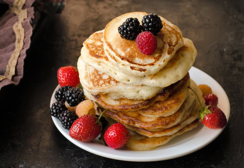 Pancakes with berries stock photo. Image of maple, nutrition - 44493228