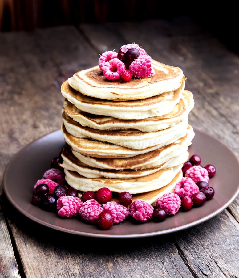 Pancakes with berries stock image. Image of foods, activity - 81108263