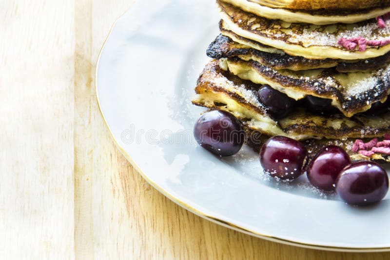 Pancakes with berries stock photo. Image of grandmother - 58797180