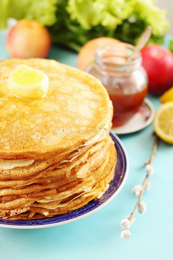 Pancakes with butter stock image. Image of dessert, homemade - 29056059