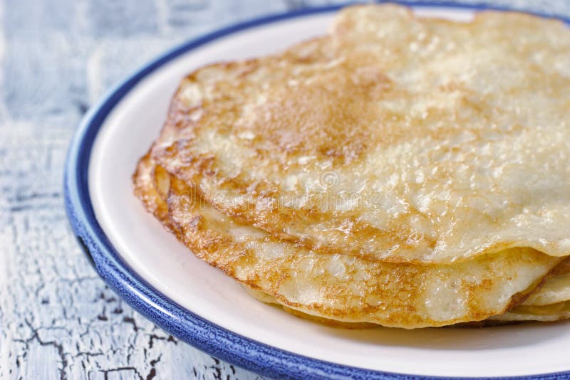 Pancakes on the Ceramic Plate Stock Photo - Image of pancakes, carnival ...