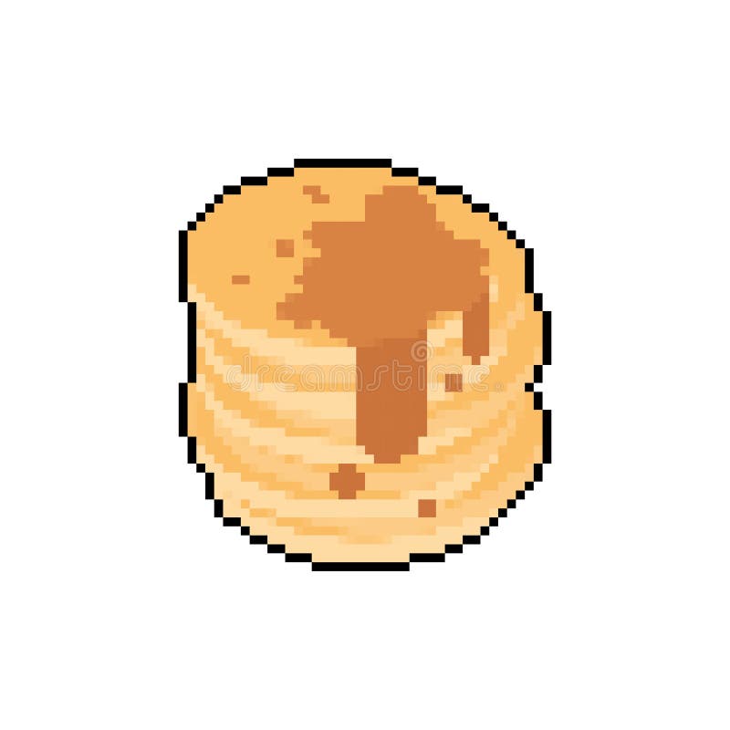 Pancakes with Chocolate Pixel Art Isolated. 8 Bit Sweet Vector ...