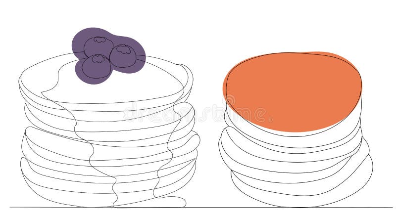 Pancakes Line Drawing Stock Illustrations – 384 Pancakes Line Drawing ...