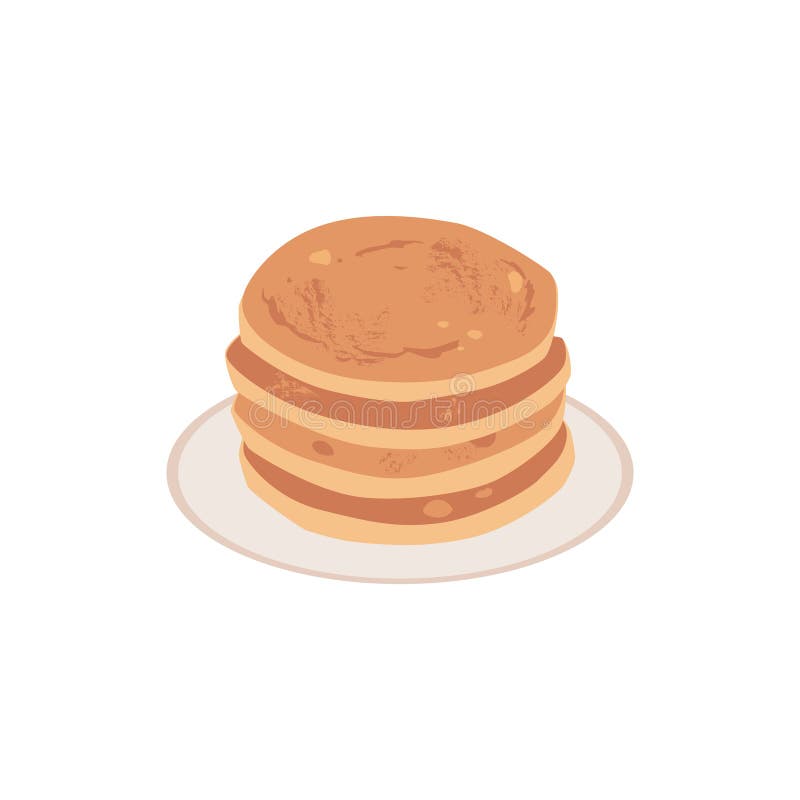 Pancakes, Flat Cartoon Style Vector Illustration Isolated on White ...