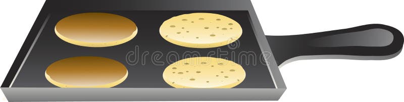 Pancakes on a griddle stock vector. Illustration of pancakes - 40563520