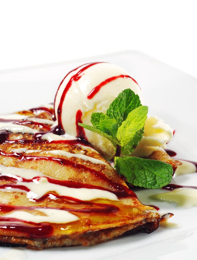Pancakes with Ice Cream stock photo. Image of cream, freshness - 8572278