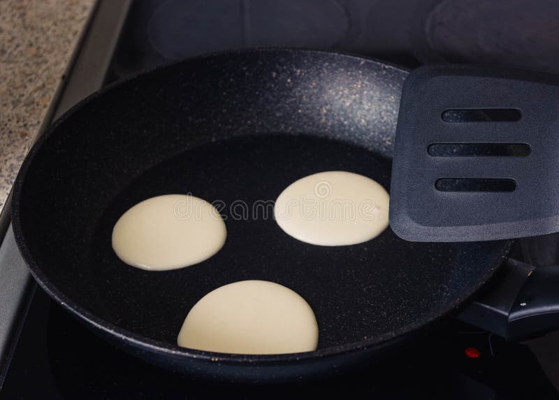 Pancakes Instruction Step by Step.step 2 Put the Dough in a Pan Stock ...
