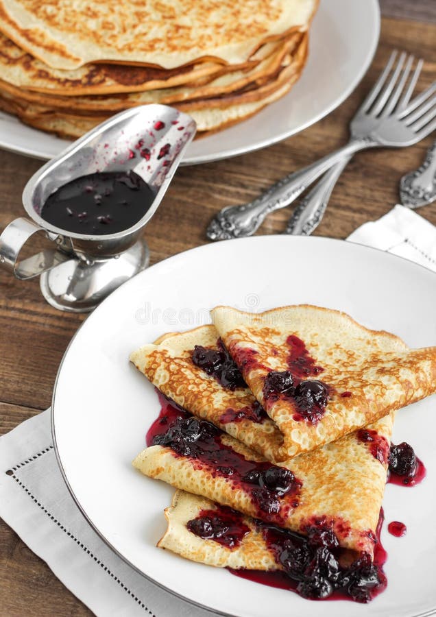 Pancakes with jam stock image. Image of carnival, folk - 29466359