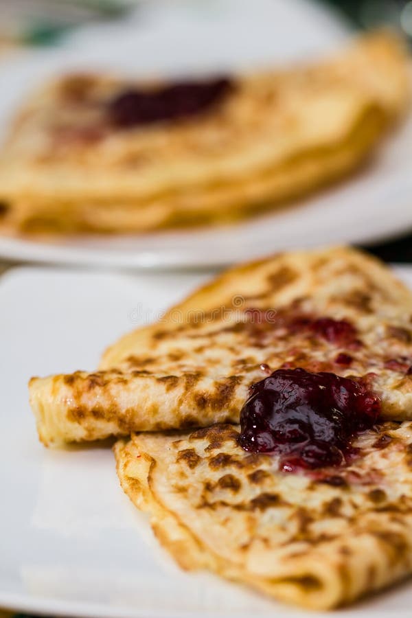 Pancakes with jam stock photo. Image of kitchen, breakfast - 36535178