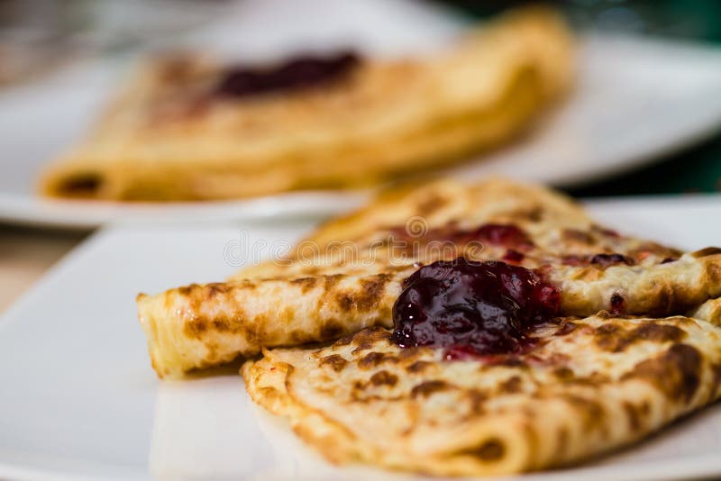 Pancakes with jam stock image. Image of fresh, food, cooking - 36535179