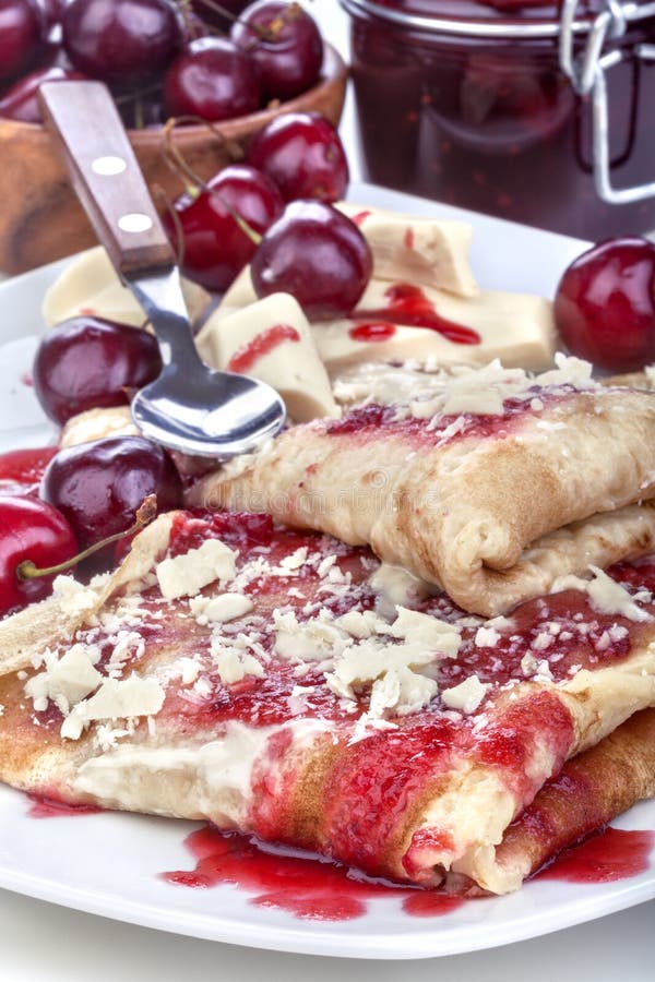 Pancakes with jam stock photo. Image of dinner, pancake - 59084430