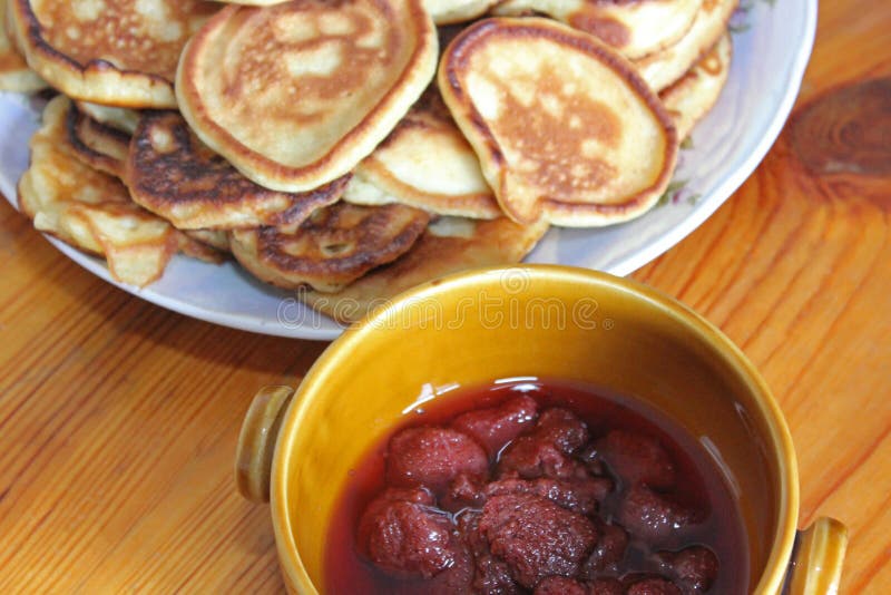 Pancakes and jam. stock photo. Image of fruit, gourmet - 137514952