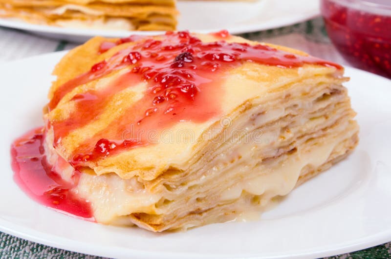 Pancakes with jam stock image. Image of morning, pastry - 30425887