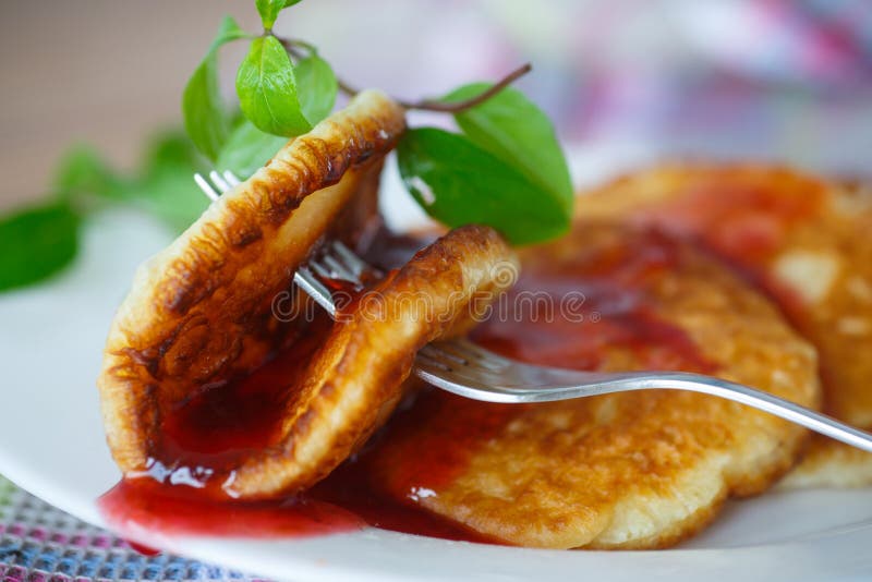 Pancakes with jam stock image. Image of diet, baked, breakfast - 43516357