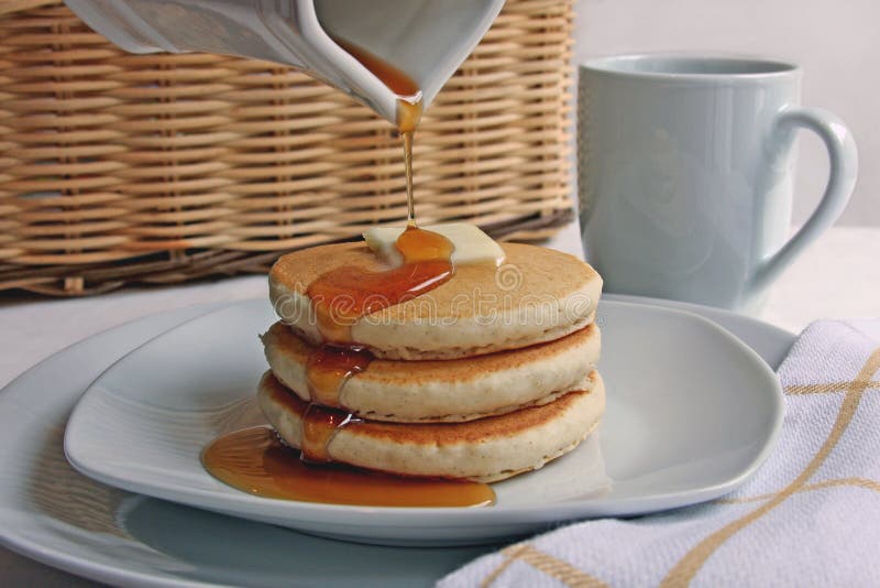 Pancakes for Lunch stock image. Image of syrup, brown - 38025187