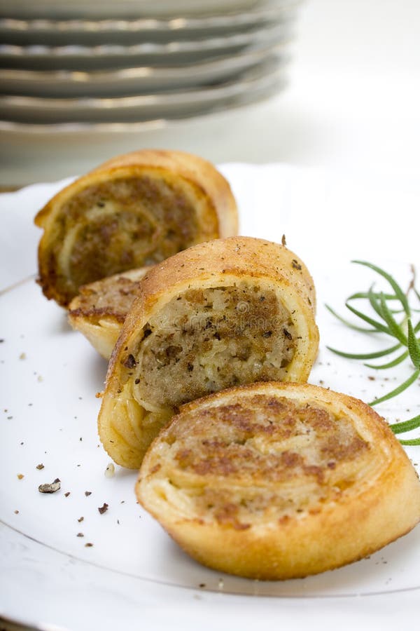 Pancakes with meat stock image. Image of appetizer, cuisine - 23070561