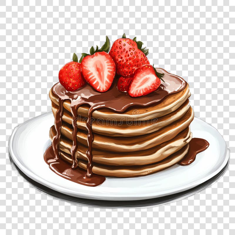 Pancakes with Nutella and Strawberries Breakfest Stock Photo ...