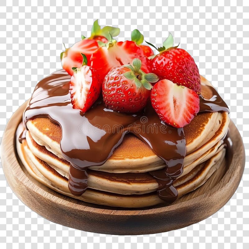Pancakes with Nutella and Strawberries Breakfest Stock Image ...