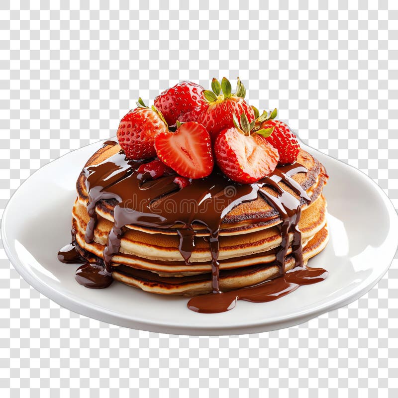 Pancakes with Nutella and Strawberries Breakfest Stock Image ...