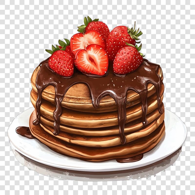 Pancakes with Nutella and Strawberries Breakfest Stock Photo ...