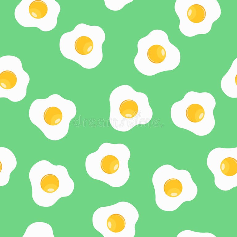 Vector Seamless Fried Eggs Pattern or Wallpaper. Fried Eggs Illustration Stock Vector ...