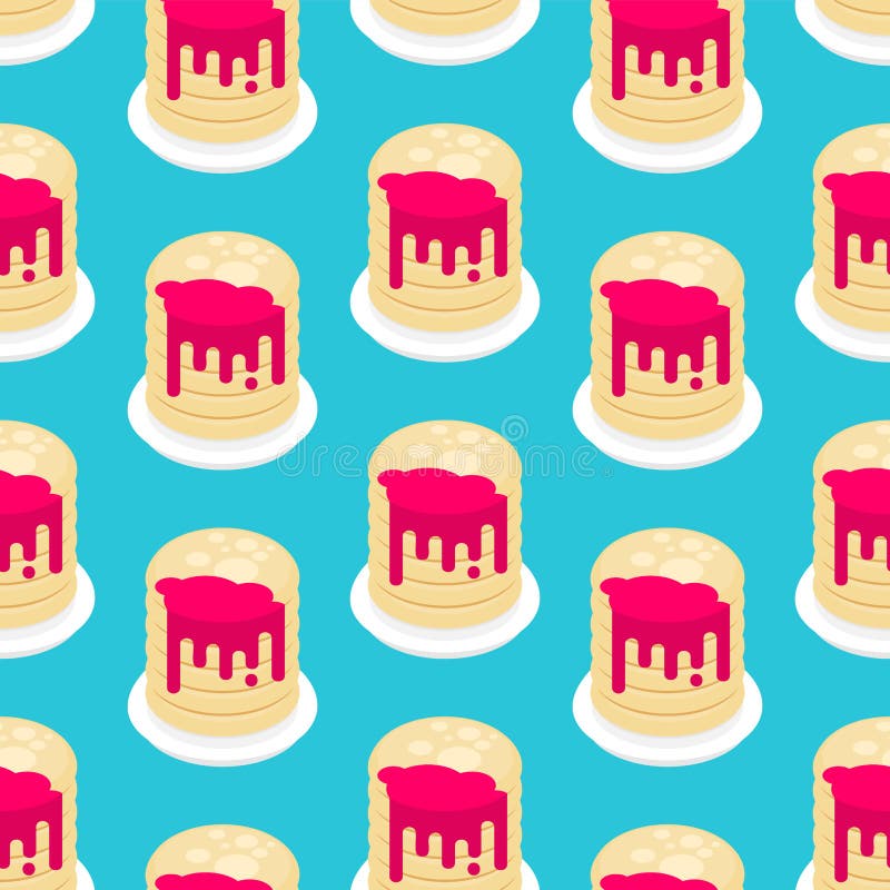 Pancakes Pattern Seamless. Stack of Pancakes Background Stock Vector ...