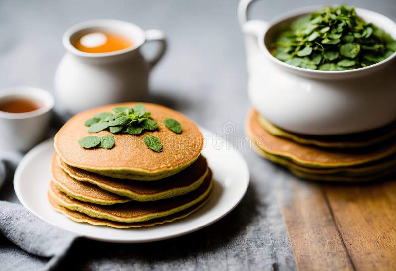 Pancakes Perfected: the Matcha Tea Edition Stock Photo - Image of ...